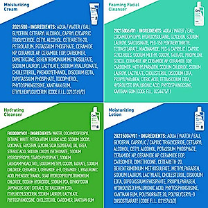 CeraVe Travel Size Toiletries Skin Care Set | Contains CeraVe Moisturizing Cream, Lotion, Foaming Face Wash, and Hydrating Face Wash | Fragrance Free