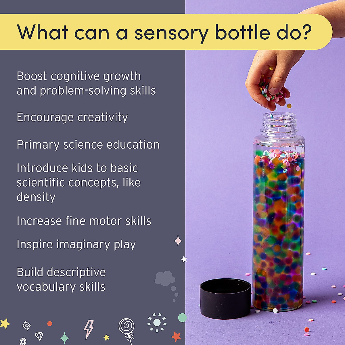 Sensory Bottles by Sensorium Emporium, Sensory Bottle, Sensory Fidget Tubes, Calm Down Bottle, Glitter Jar Calming, Sensory Bottles Supplies, Glitter Bottle Sensory