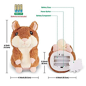 SANJOIN Kids Toddler Toys for Ages 2-4, Talking Hamster Repeats What You Say, Interactive Plush Repeating Toy for 2 3 4 5 6 8 Year Old Boy Girl Birthday Gift (Brown)
