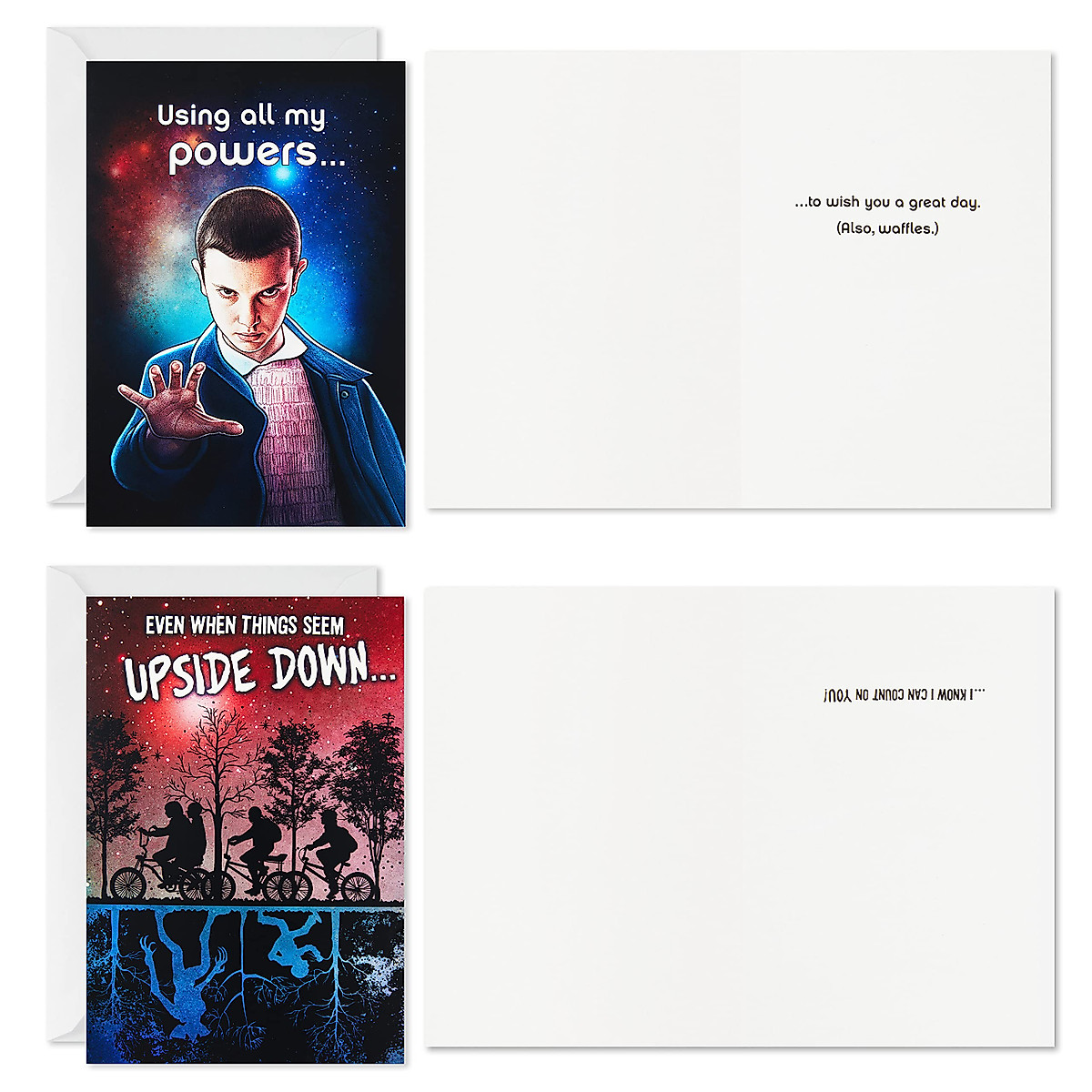 Hallmark Stranger Things All Occasion Cards Assortment, 16 Cards with Envelopes (Birthday Cards, Thinking of You Cards, Blank Cards, Friendship Cards)