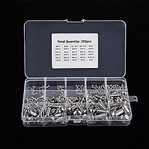 Screws Set, 250pcs High Hardness Socket Screw Bolt for Keyboard for DIY for Motherboard for Computer Hard Disk for Memory