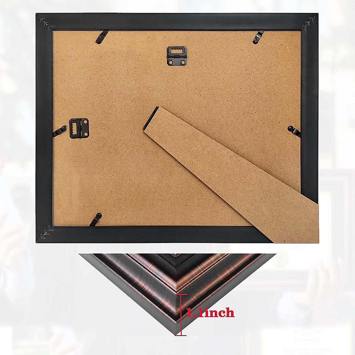 ASmileIndeep Diploma Frame 8.5 x 11 Degree Frame with Black Over Gold Mat,11x14 Diploma Frame for Document Degree with HD Plexiglass,Red Brown Finish with Gold Beads for Wall and Tabletop Display