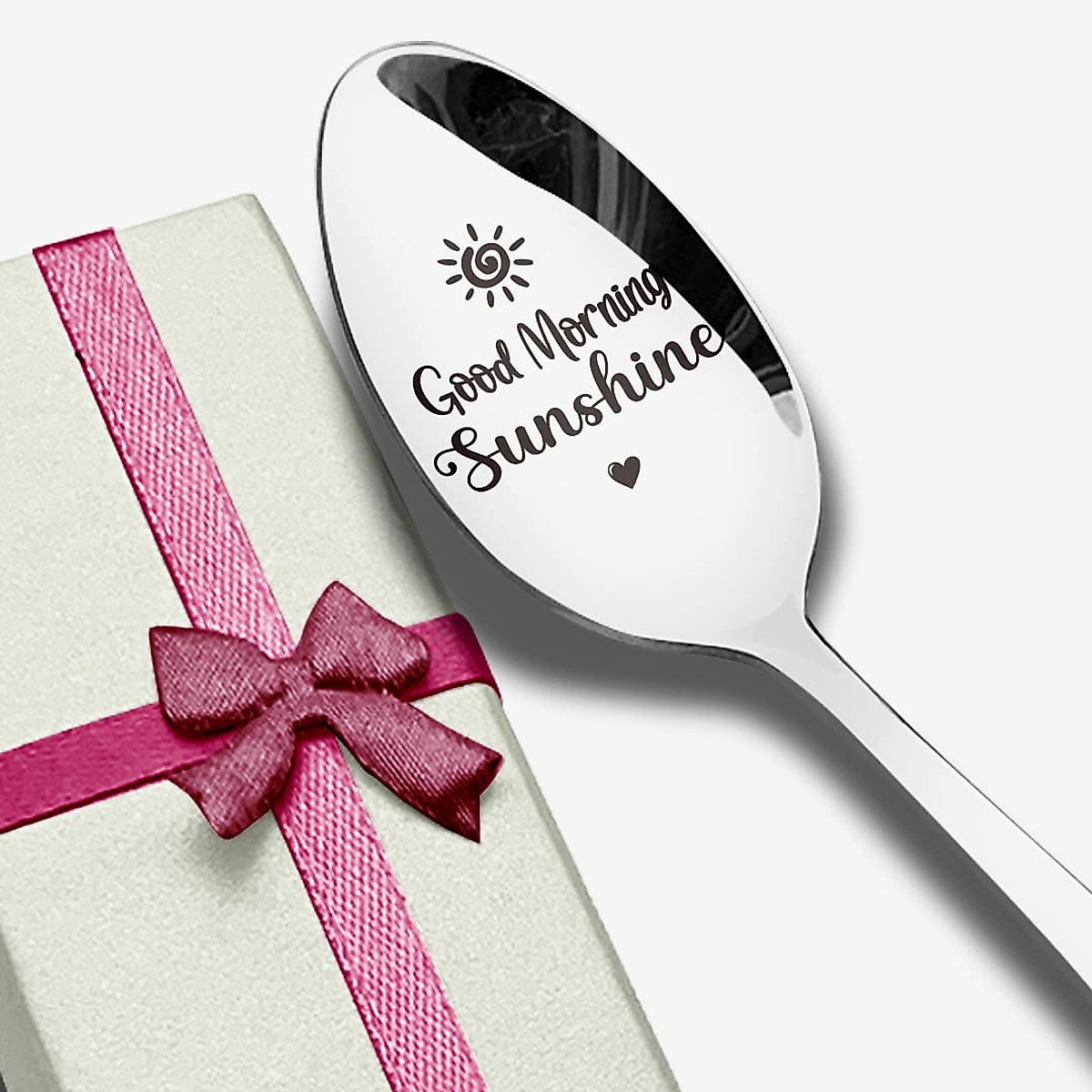 Funny Good Morning Sunshine Spoon Engraved Stainless Steel for Him Her Men Women Friends, Best Coffee Tea Lovers Gifts for Birthday Graduation Christmas
