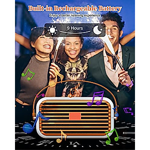 Sunoony Retro Bluetooth Speaker,Vintage Speaker with Dual Speakers, Stereo Lound Vollume, Bluetooth 5.0 Wireless Connection,TF Card,Answering Calls for Kitchen Bedroom Office Outdoor,Gift(White)