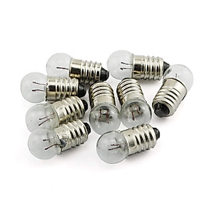 25PCS E10 Miniature Screw Base Light Bulbs, 1.5V / 0.3A