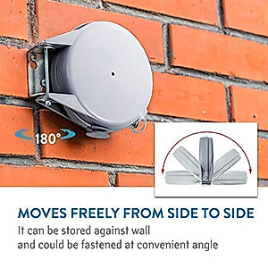 Retractable Clothesline Indoor and Outdoor Heavy Duty Wall Mounted Clothes Line for Wet and Dry Clothing 40 Feet of Drying Space Easy Installation Clothespins Included