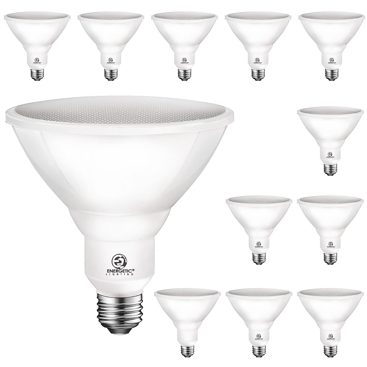 Energetic 1250LM Outdoor Par38 Led Flood Light Bulb, 13.5W=100W, Dimmable, 3000K Warm White, CRI90, E26 Base, Waterproof Led Spotlight Bulb, UL Listed (12 Pack)