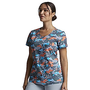 Dickies EDS Women Scrubs Top V-Neck DK700, M, Camo Flight