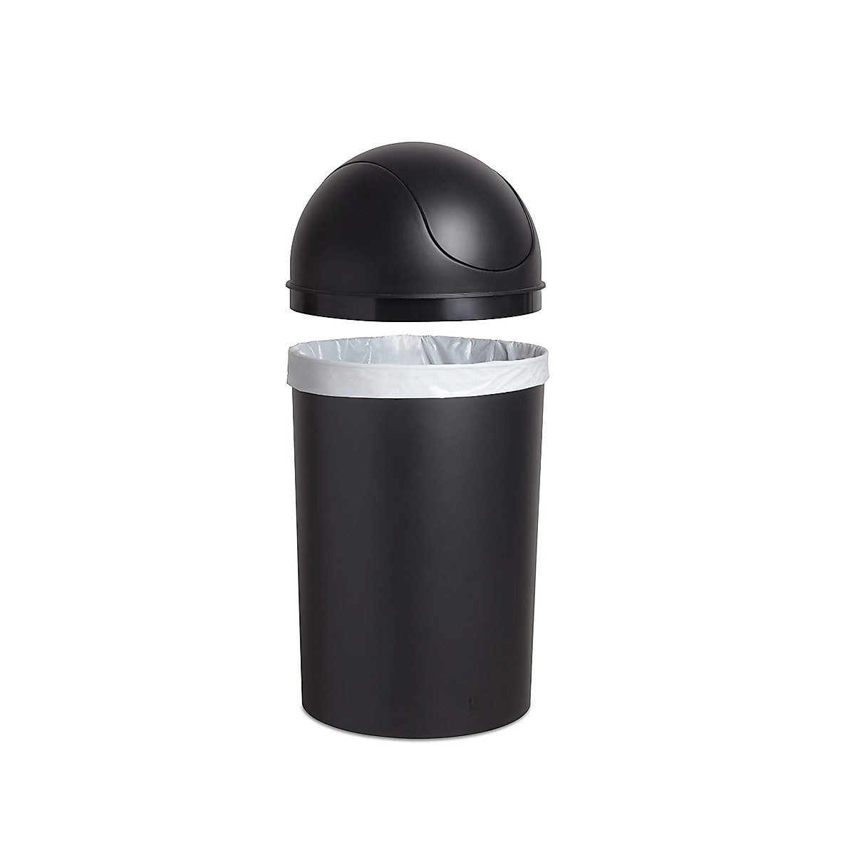 Umbra 086711-040 Grand Swing Top Garbage Large Capacity 10 Gallon Kitchen Trash Can with Lid, Indoor/Outdoor Use, Black