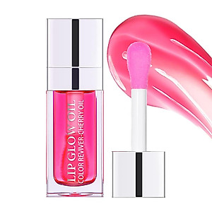 MAEPEOR Hydrating Lip Glow Oil 10 Colors Moisturizing Lip Oil Gloss Non-sticky Transparent Lip Gloss Long Lasting Nourishing Tinted Lip Balm with Big Brush Head (IColors 07)
