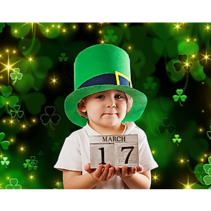 Ticuenicoa 5×3ft Happy St. Patrick’s Day Backdrop Glitter Bokeh Green Clover Lucky Irish Shamrock Background for Photography Birthday Baby Shower Newborn Party Banner Wall Decorations Props