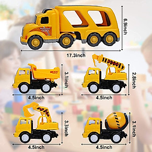 Nicmore Kids Toys for Boys, Construction Toys for 3 4 5 6 Year Old Boys Girls | STEM Building Toy Cars Trucks Toddler Toys Age 2-4 | Christmas Kids Gifts Toys for Boys Age 4-7