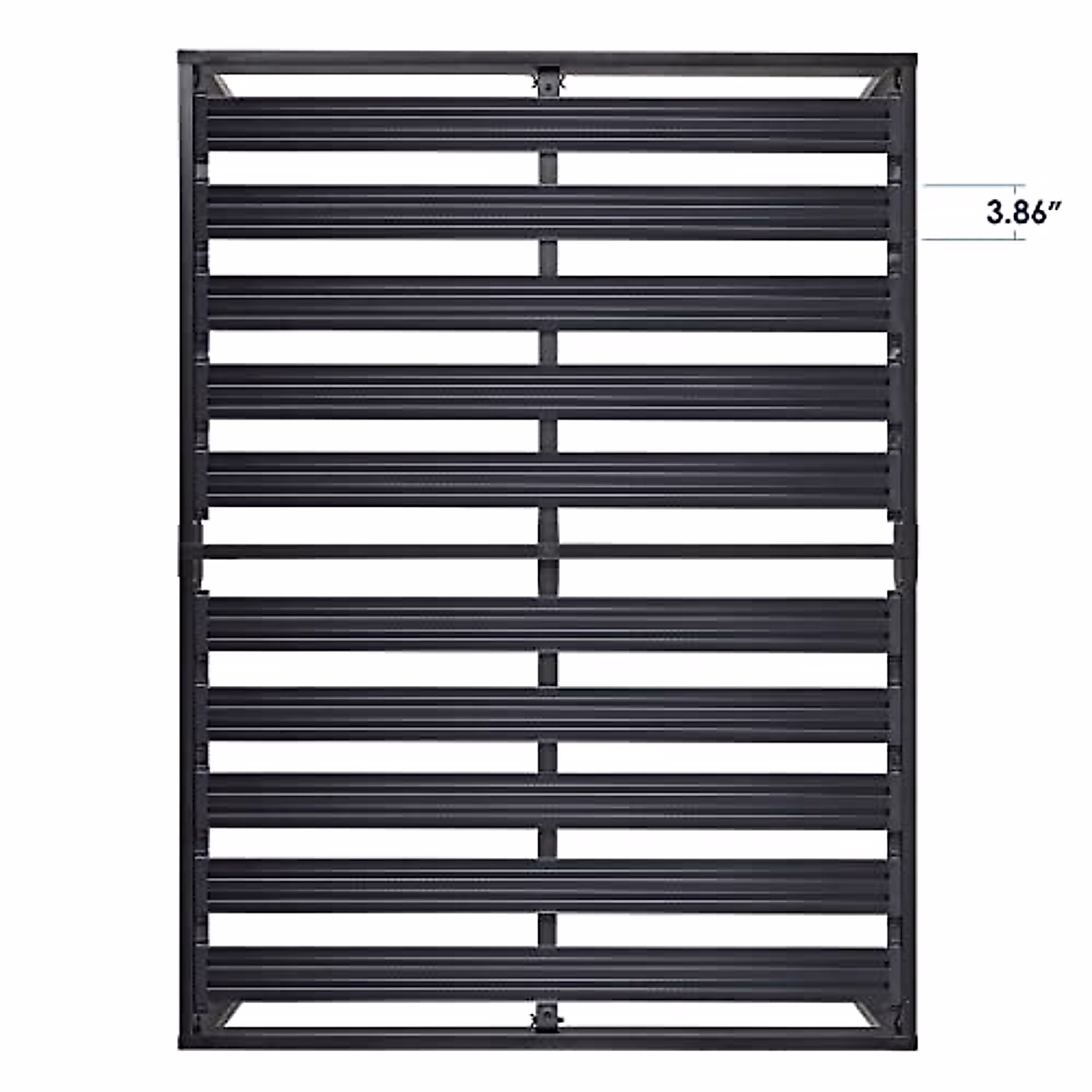 Mellow Rocky Base E 14" Platform Bed Heavy Duty Steel Black, w/ Patented Wide Steel Slats (No Box Spring Needed) - Cal King