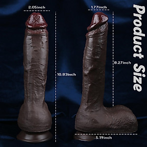 Sexgene 10.83 Inch Realistic Big Thick Dildo Sex Toy for Women, Lifelike Soft Silicone Anal Dildo with Strong Suction Cup for Hands-Free, Realistic Fake Penis for Vagina Anal Play