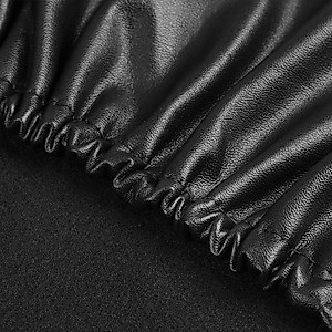 ANMINY PU Leather Sofa Couch Seat Cushion Covers Chair Armchair Stretchy Slipcover Anti-Slip Super Soft Furniture Protector with Elastic Bottom (1 Seater, Black)