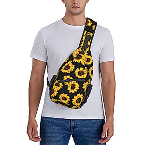 Sunflower Sling Backpack Crossbody Shoulder Bags For Women Men, Sling Bag Travel Hiking Chest Bag Daypack Unisex