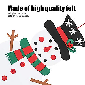 Jauarta Felt Christmas Snowman Set, DIY Wall Hanging Snowman Ornaments Xmas Gifts for Kids (White)