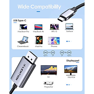 LENTION USB C to HDMI & DisplayPort Adapter 4K@60Hz/USB C to HDMI 2.0 Cable Adapter/USB C to DisplayPort Cable Adapter