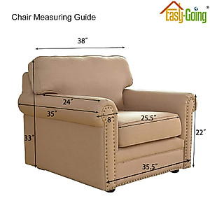 Easy-Going Stretch Chair Sofa Slipcover 1-Piece Couch Sofa Cover Furniture Protector Soft with Elastic Bottom for Kids, Pet. Spandex Jacquard Fabric Small Checks (Chair, Navy)