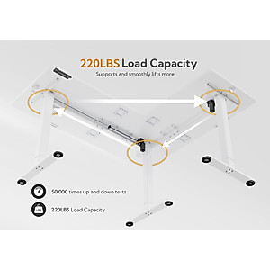 Claiks L Shaped Standing Desk Adjustable Height, Dual Motor Electric Corner Standing Desk, 63x55 inch Sit Stand up Desk with Splice Board, White
