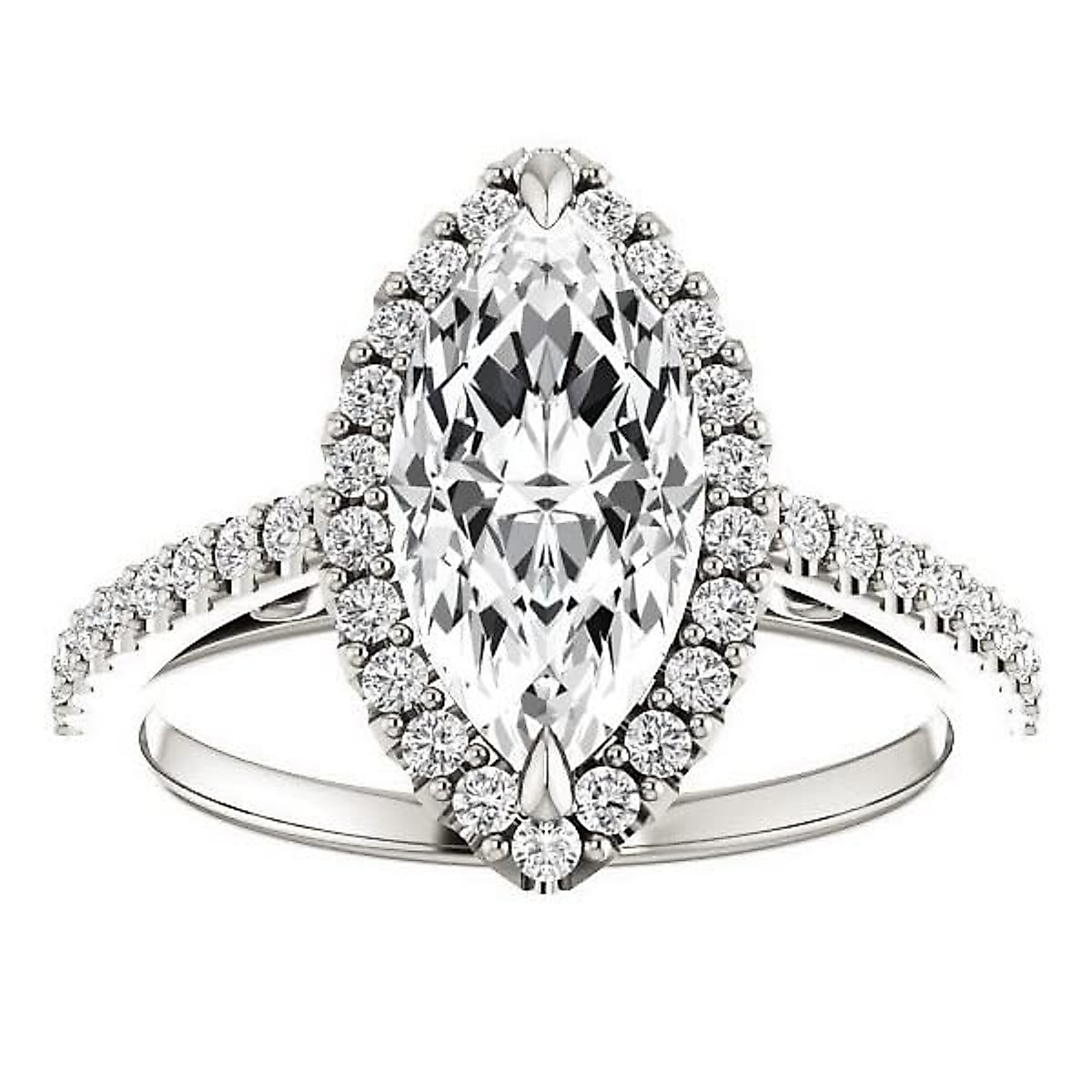 JEWELERYN 4 CT Marquise Colorless Moissanite Engagement Ring Set for Women/Her, Wedding Bridal Ring Set,Eternity Sterling Silver Solid Diamond Solitaire Prong Anniversary Promise Gift for Ring (4)