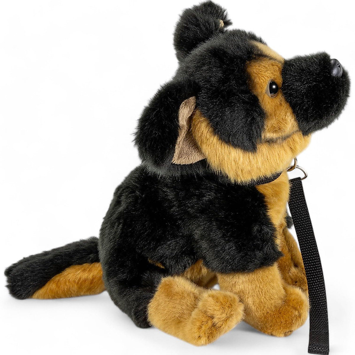 Carl Dick German Shepherd Dog with Lead 10 inches, 25cm, Plush Toy, Soft Toy, Stuffed Animal 3498