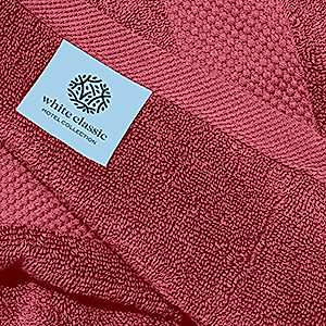 White Classic Luxury Hand Towels | 6 Pack Luxury Cotton Washcloths | 12 Pack Bundle (Burgundy)