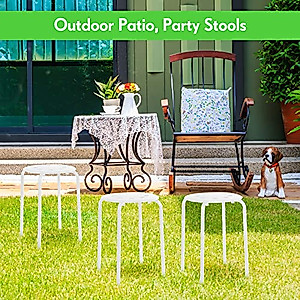 8 Pack Stacking Stools Classroom Stackable Stool Plastic Stack Stool Round Stacking Stool Set Student Round Stool Multipurpose Stool Chairs Flexible Seating for Kids Adult Home Classroom (White)