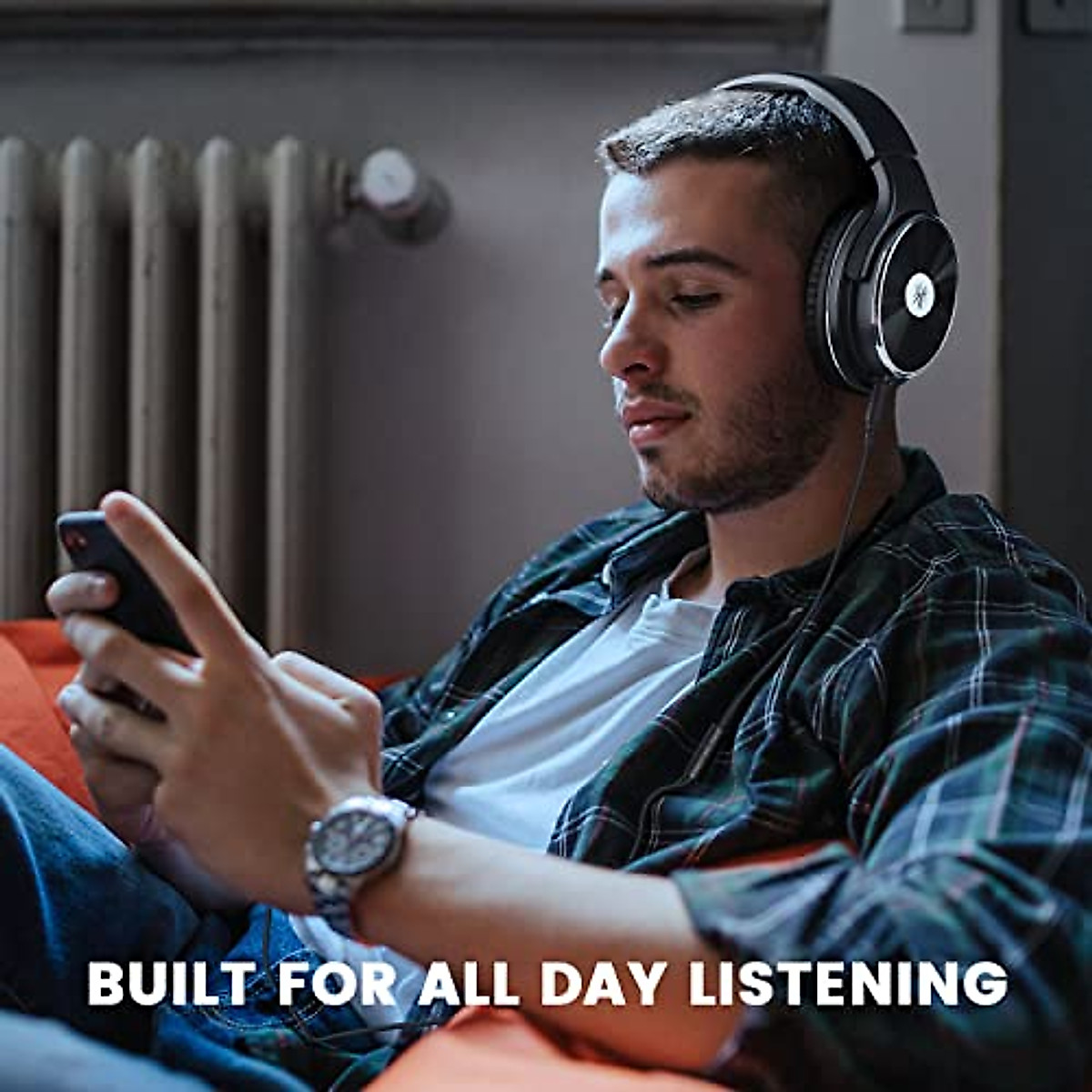 OneOdio Wired Headphones - Over Ear Headphones with Noise Isolation Dual Jack Professional Studio Monitor & Mixing Recording Headphones for Guitar Amp Drum Keyboard Podcast PC Computer