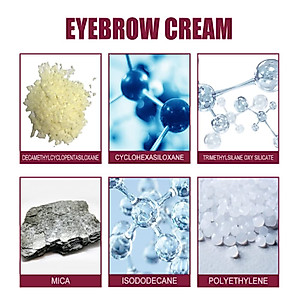 4D Hair Stroke Brow Stamp Brush, Eyebrow Hair Stroke Brush, Multi-Function Eyebrow Brush Ultra-thin Angled Realistic Eyebrow Brush & Eyebrow Cream Makeup Brush Set (Dark brown)