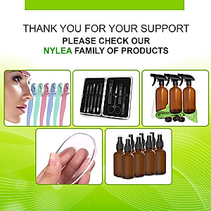 Nylea 8 Pack Essential Oil Bottles - Round Boston Empty Refillable Amber Bottle with Glass Dropper for Liquid Aromatherapy Fragrance Lot - (1 oz) 30ml