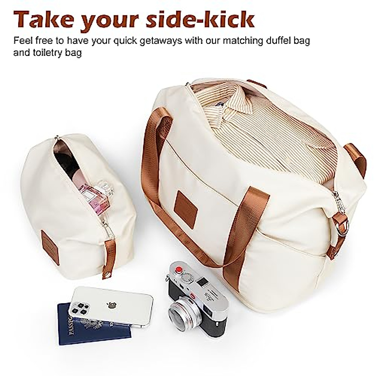 Coolife Suitcase Set 3 Piece Luggage Set Carry On Travel Luggage TSA Lock Spinner Wheels Hardshell Lightweight Luggage Set(White, 5 piece set)