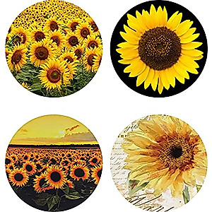 4 Pack Foldable Expanding Cell Phone Finger Stand Holder Compatible with All Smartphones and Tablets Yellow Sunset Field Sunflower