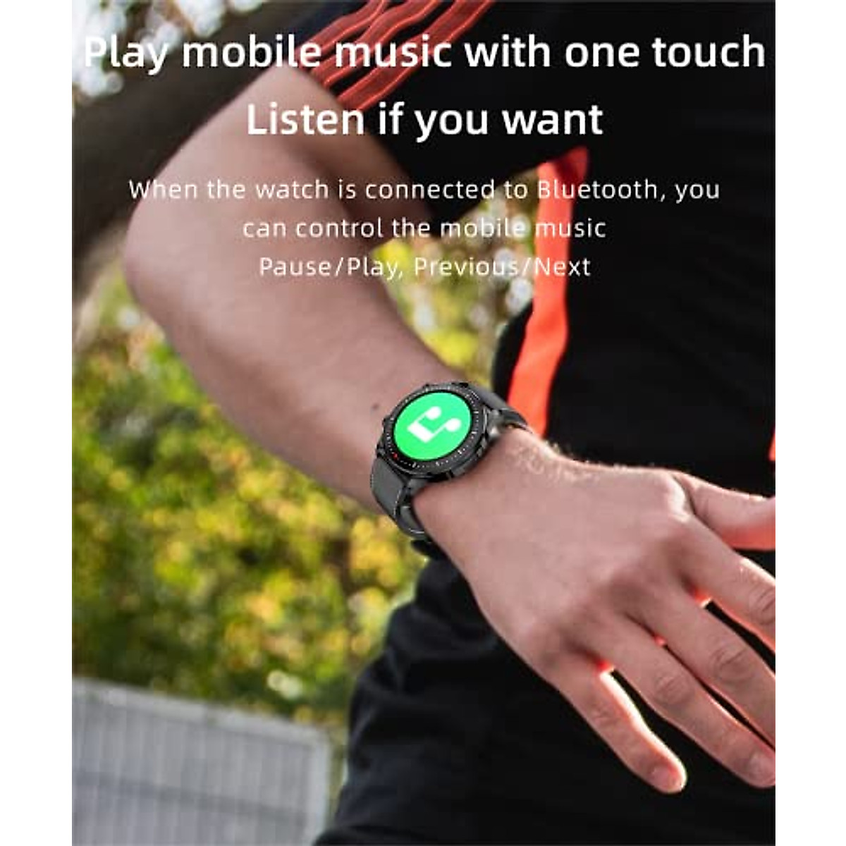 gigididi Smart Watch for Men,Smart Watch for Android Phones Compatible iPhone Military Smart Watch Round Blood Pressure/Pedometer/Heart Rate/Blood Oxygen/Sleep Monitor(Black)