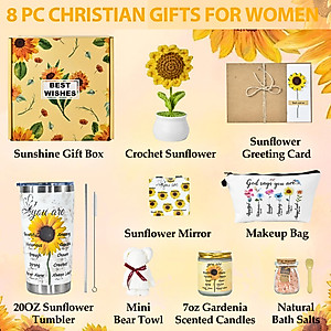 CHLJAR Sunflower Gifts for Women, Christian Gifts for Women Faith, Birthday Gifts, Catholic Spiritual Gifts, Thanking of You Gift for Her Mom Wife Bestie Sister Friend Grandma