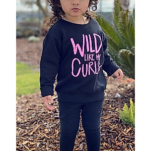MERSARIPHY Toddler Baby Girls Tops WILD LIKE MY CURLS Sweatshirt Sweater Long Sleeve Shirt Girl Fall Winter Clothes (Pink, 3-4 T)