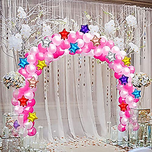 60 Pieces Star-shaped Balloons 10 Inch Colorful Star Balloons Star Mylar Foil Balloons Aluminum Foil Balloons for Baby Shower Gender Reveal Wedding Prom Engagement (Purple, Red, Gold, Silver, Blue)