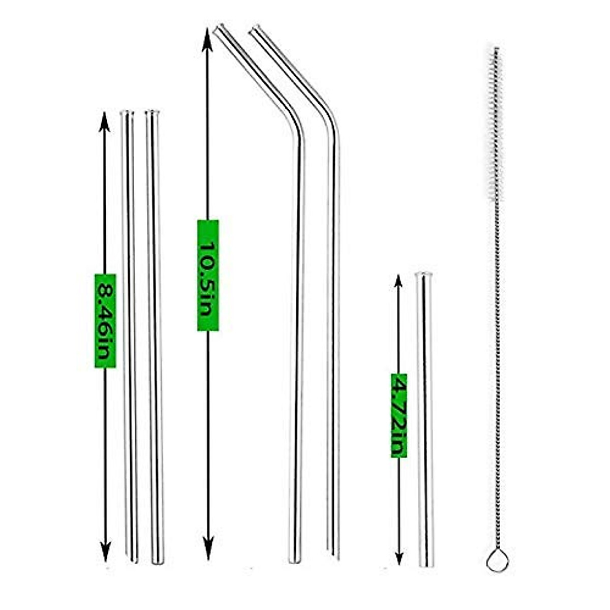 The Finest Pack of 5 Reusable Stainless Steel Straws with Case, BPA Free Metal Straws for Drinking cold Coffee, Beverages and Smoothies