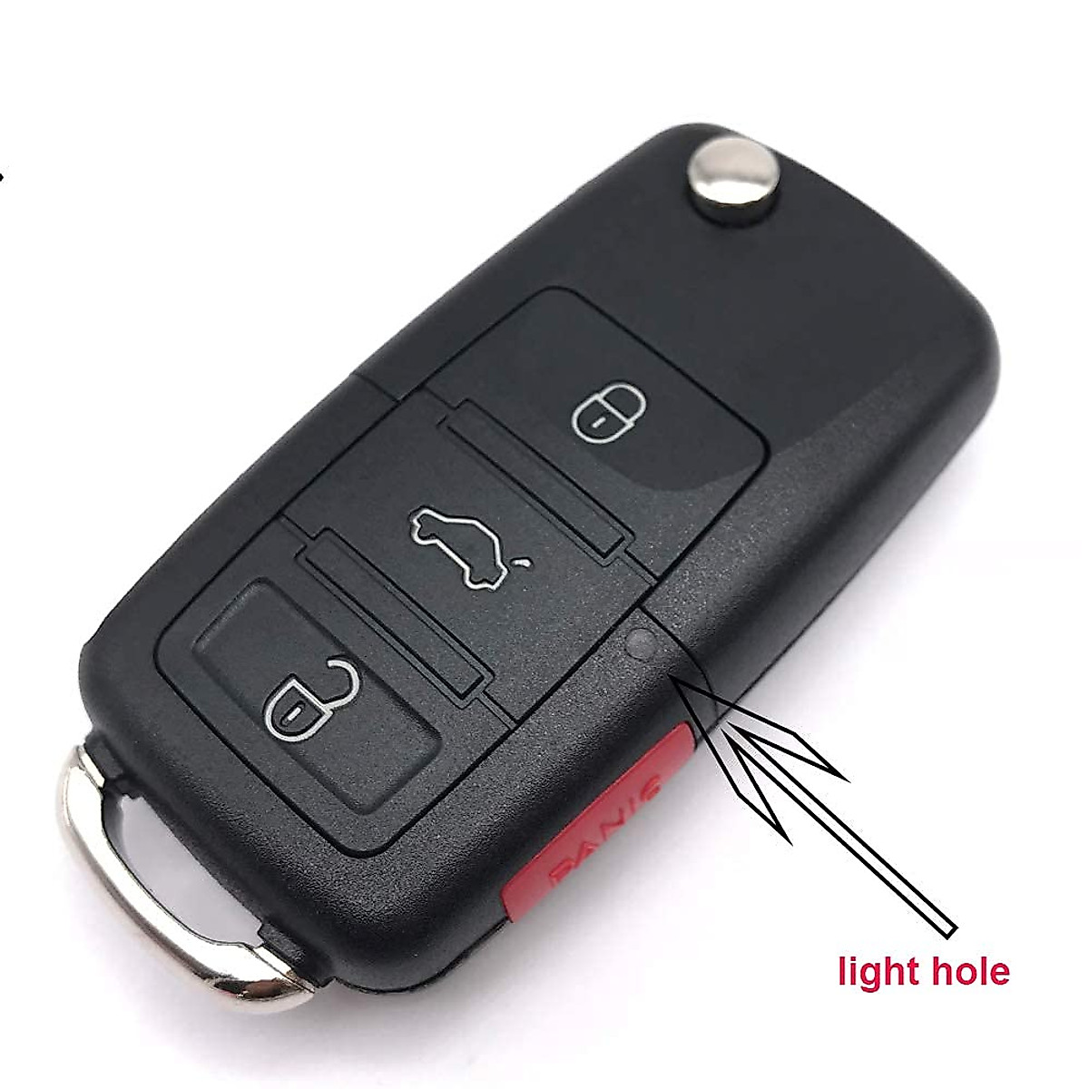 4 Buttons Folding Flip Replacement Key Fob Cover Case fit for VW Volkswagen Jetta Passat Golf Beetle Rabbit GTI CC EOS Keyless Entry Key Fob
