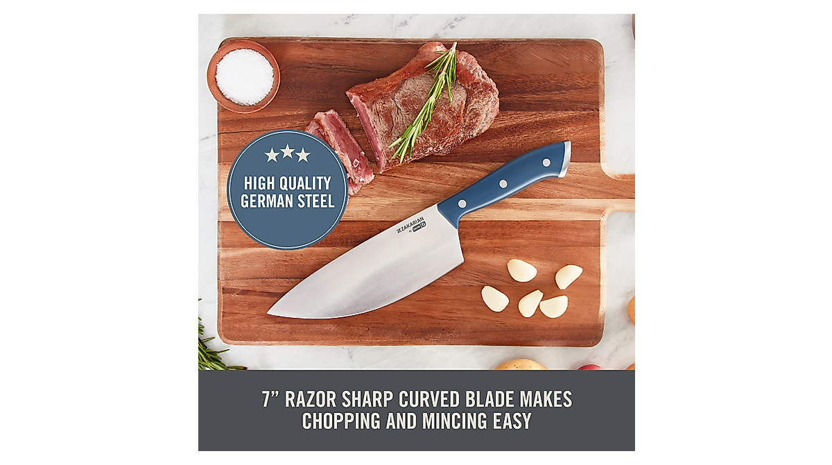 Zakarian by Dash 7" Chef Knife - Blue German Steel