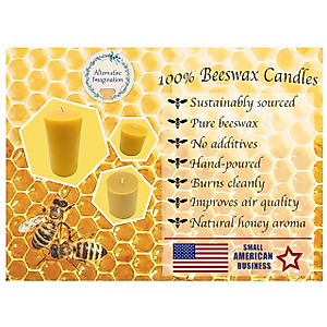 Large Beeswax Pillar Candles - 2 Pack of 100% Pure Beeswax Candles - 3x6 Large Candles, Clean Burning, 80 Hours Each - Smokeless, Dripless, Unscented Candles - Alternative Imagination