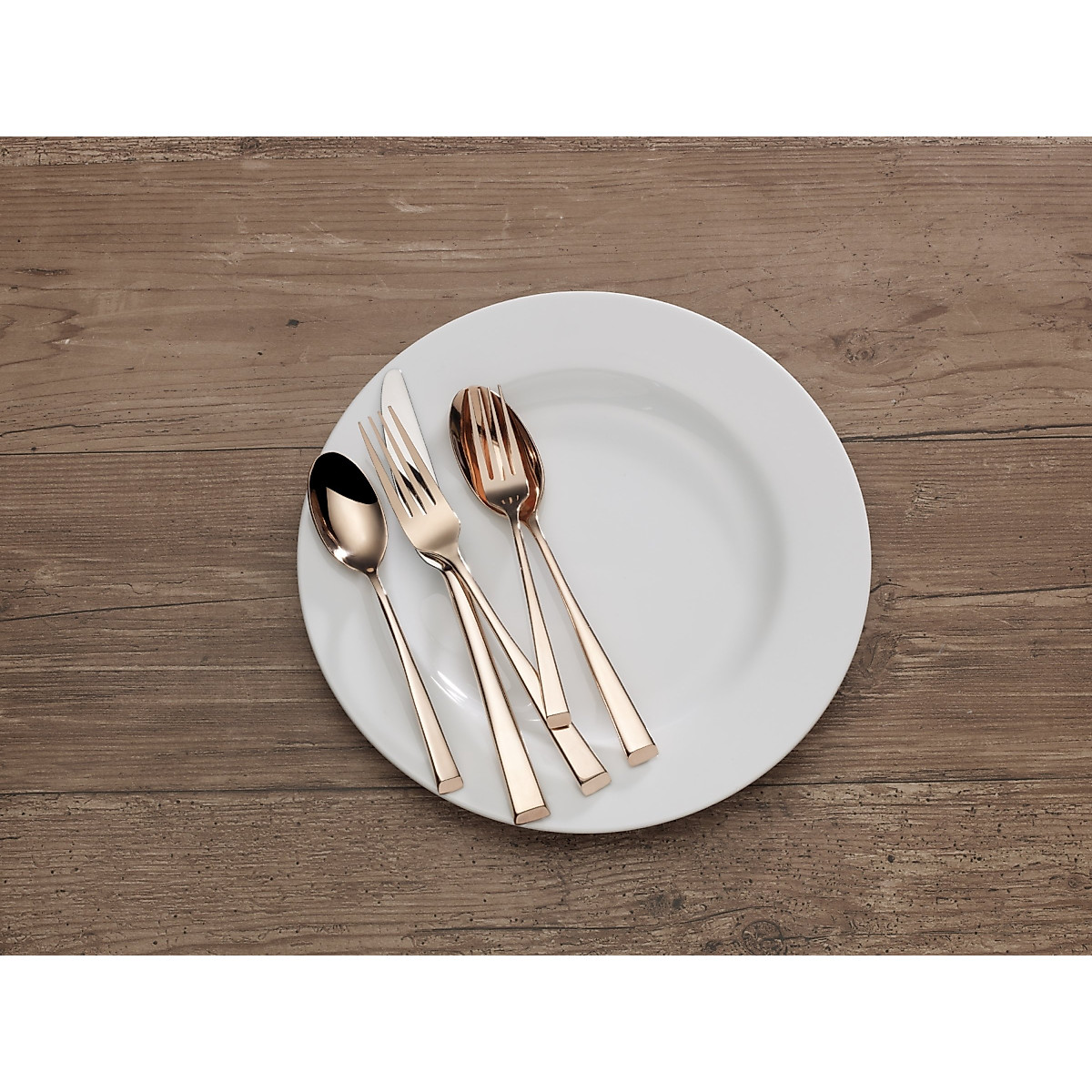 Mikasa Rockford Rose Gold 20-Piece Stainless Steel Flatware Set, Service for 4