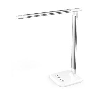 LED Desk Lamp for Home Office - Dimmable, Eye-Caring Reading Table Lamp, 5 Lighting Modes 10 Brightness Levels, Touch Control, 30/60 min Auto Timer
