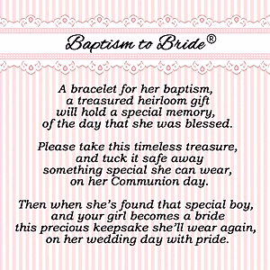 Cherished Moments Baptism to Bride Cross Bracelet Gift for Girls in Sterling Silver and Cultured Pearl