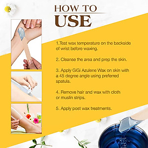 GiGi Azulene Hair Removal Wax, Whole Body Soft Wax, Soothes and Conditions, Normal Skin, 13 oz. 1-pack