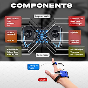 Contixo SC1 All Terrain Speed Crawler RC Stunt Car, 4WD 2.4GHz Remote Control Car Gesture Sensor Toy Cars, Double Sided Rotating Offroad Vehicle 360° Flip with Lights Music, Kids Toy Cars Blue