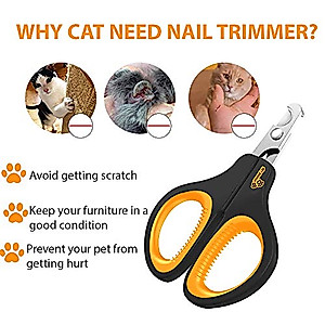Cat Nail Clipper - Professional Cat Claw trimmer & Cat Claw Clipper - Cat Nail Trimmers Suits All Small Animals such as Dogs, Cats, Puppies, Kittens, Birds, Hedgehogs, ferrets, rabbits, hamsters ..