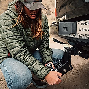 B&W Trailer Hitches Tow & Stow Adjustable Trailer Hitch Ball Mount - Fits 2" Receiver, Tri-Ball (1-7/8" x 2" x 2-5/16"), 9" Drop, 10,000 GTW - TS10050B