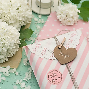 Louise Maelys 1.5 Inch 500PCS Thank You Stickers Small Business Pink Paper Sealing Stickers Round Thank You Label Tags for Packaging, Gifts, Shopping Bags and Envelope Seals