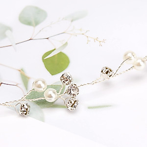 Didder Bridal Headpiece for Wedding, Silver Bridal Headband Rhinestone Wedding Headpiece for Bridal, Crystal Wedding Headband Hair Accessories for Brides Women Wedding Jewelry for Bride Bridesmaids